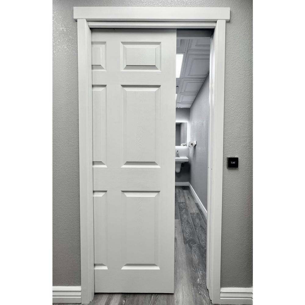 WAAY HOME WAAY Pocket Door Frame White Primed MDF 36 in. x 80 in. x 1 3 ...