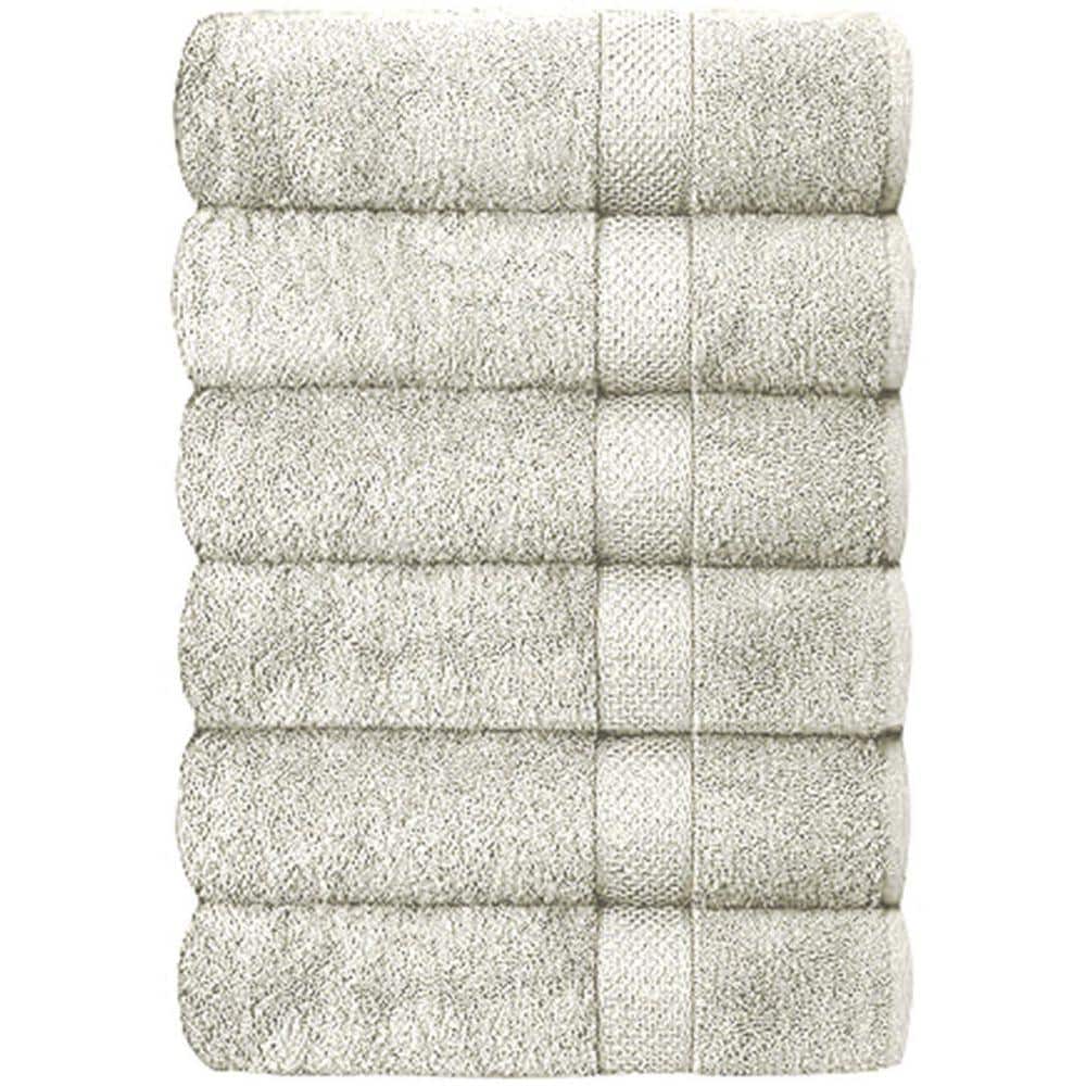 J&V TEXTILES 6-Piece Ivory Cotton Bath Towel Set 6PK TWL IVORY - The ...