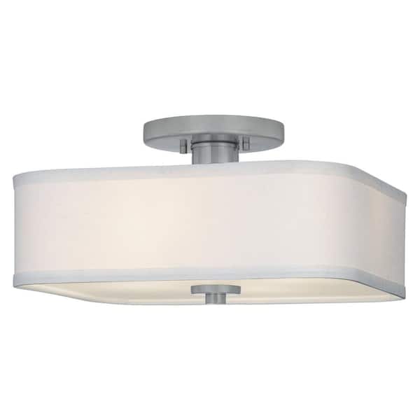 ASHLEY HARBOUR COLLECTION Lanie 7.75 in. 4-Light Brushed Nickel Semi ...