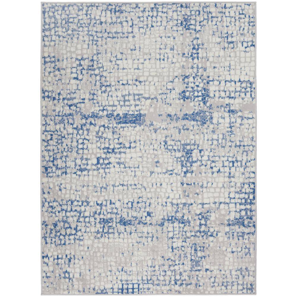 Nourison Whimsicle Gray Blue 5 ft. x 7 ft. Abstract Contemporary Area ...