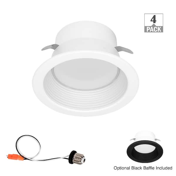 Commercial Electric 4 in. Deep Baffle Retrofit Extra Black Baffle Lumen ...