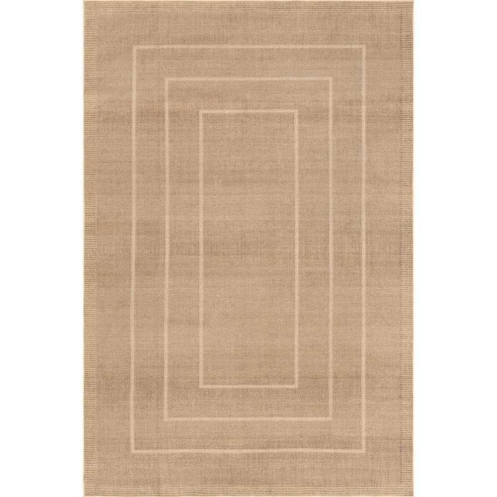 nuLOOM Madie Transitional Bordered Easy-Jute Machine Washable Natural 5 ...