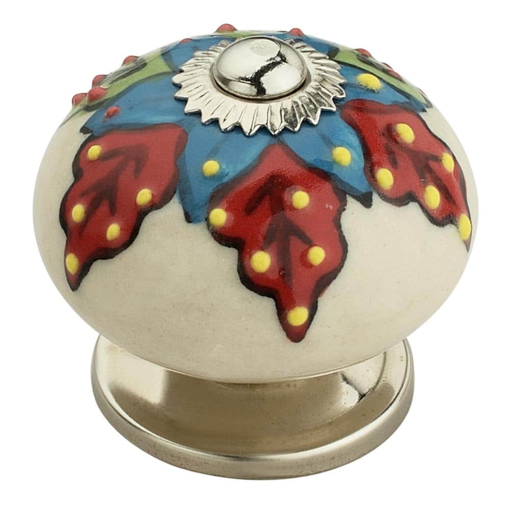 Mascot Hardware Decent 1-3/5 in. White and Multi-Color Cabinet Knob (10 ...