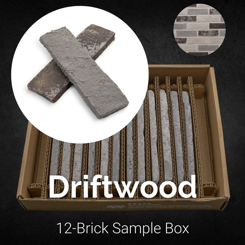 Old Mill Brick Sample Box Driftwood Thin Brick 7.625 in. x 2.25 in. x 0 ...