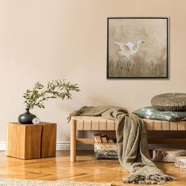 Paragon Egret Alighting by Lovell 1 Piece Framed Canvas Transfer Nature ...