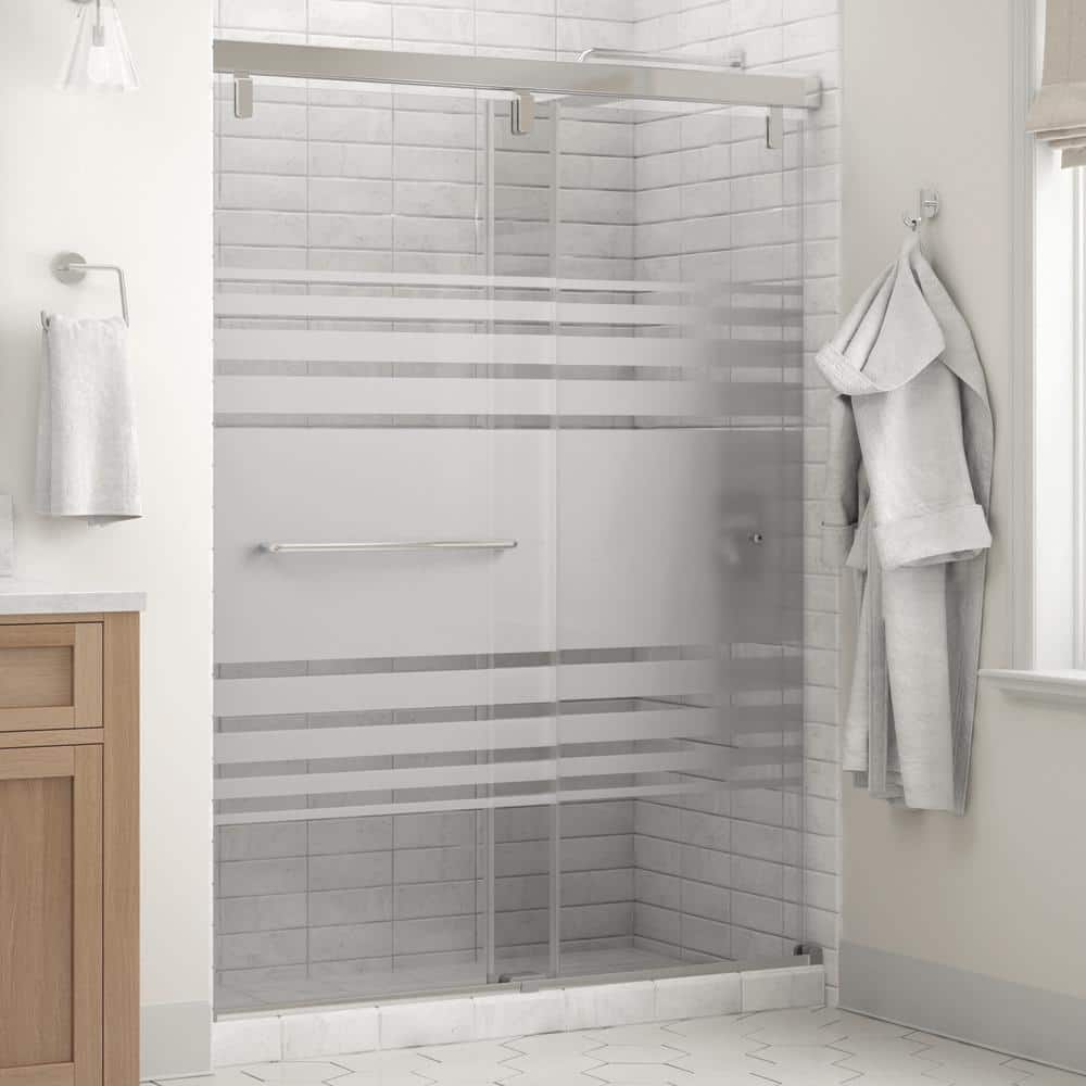Delta Mod 60 in. x 71-1/2 in. Soft-Close Frameless Sliding Shower Door ...