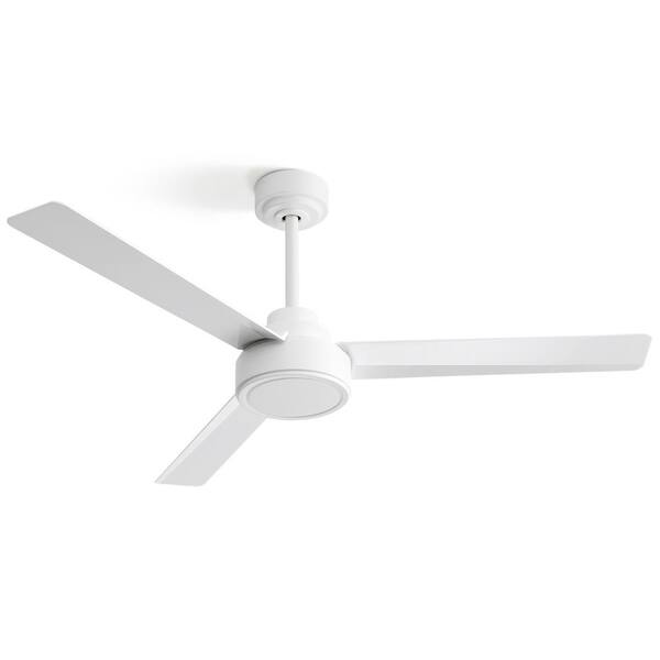 4.3 ft. Indoor/Outdoor White Ceiling Fan without Light with Remote ...