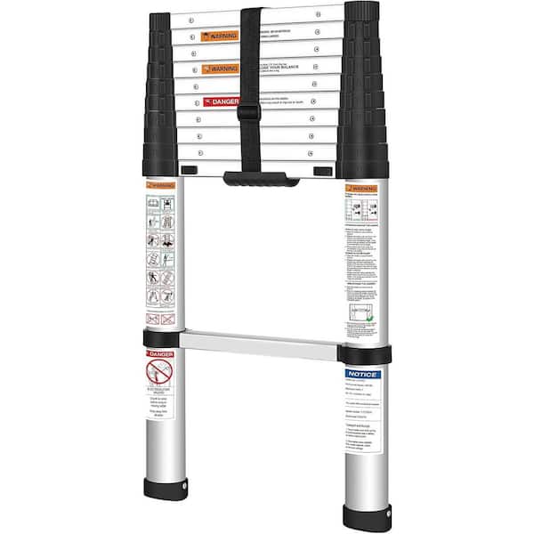 KIWDZFU 10.5FT Aluminum Telescoping Ladder with One-Button Retraction ...