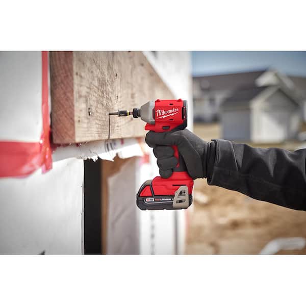 Milwaukee M18 18V Lithium Ion Compact Brushless Cordless 1/4 in. Impact ...