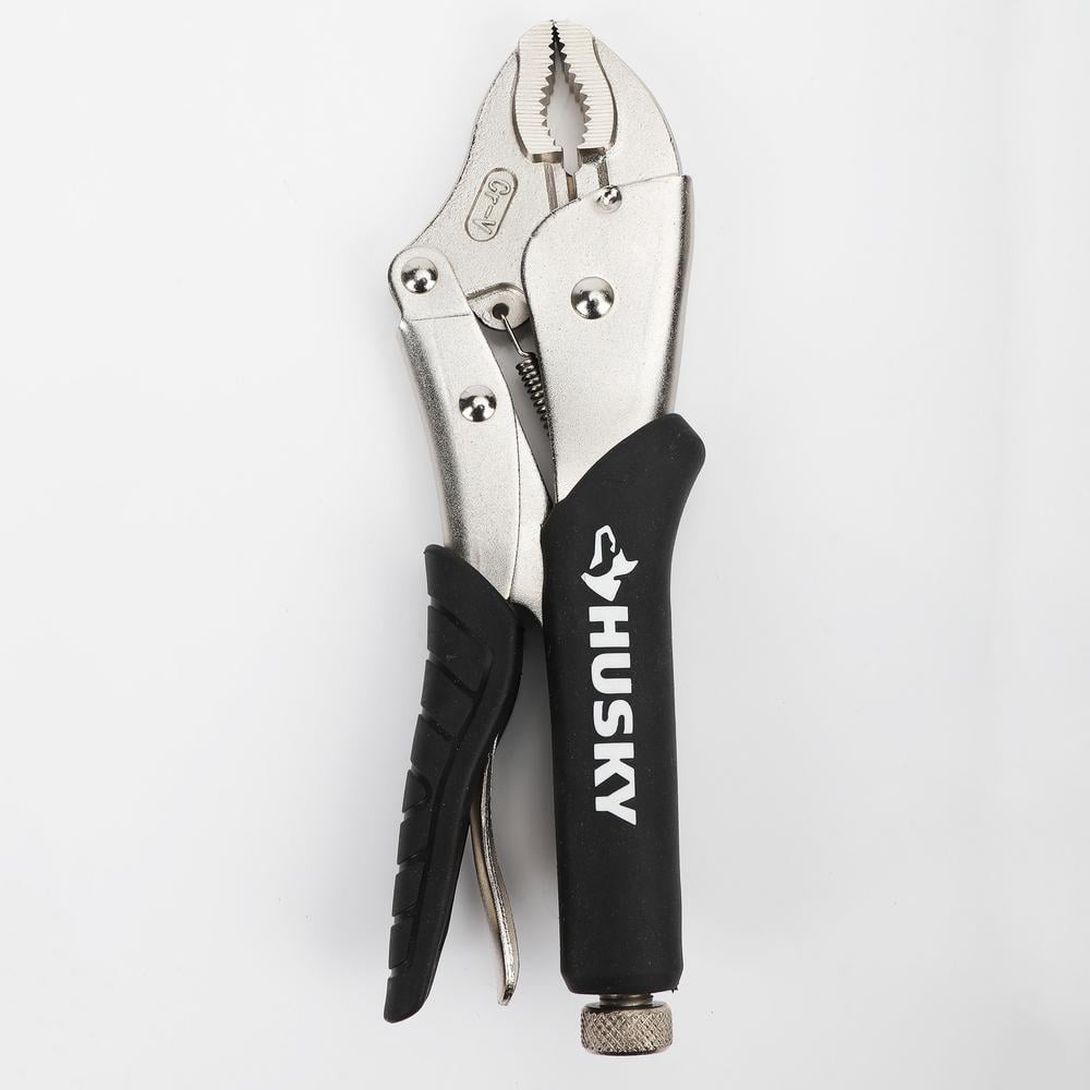 Husky 10 in. Curved Jaw Locking Plier With Rubber Grip 90950 - The Home ...