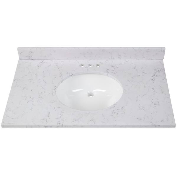 Home Decorators Collection 37 in. W x 22 in. D Stone Effects Cultured ...