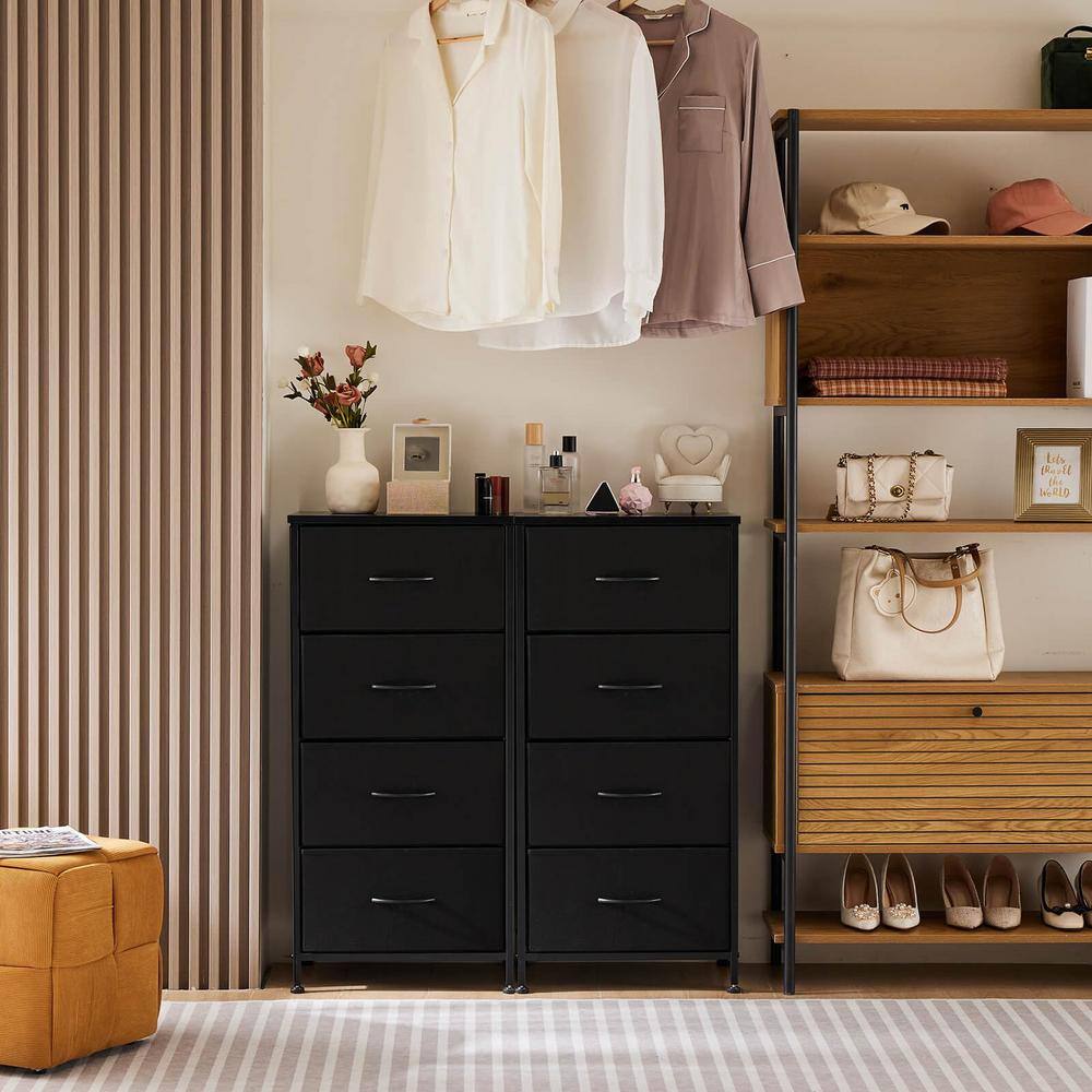WONDER COMFORT Classical Black 4 Drawer 11.8 in. Wide Chest of Drawers ...
