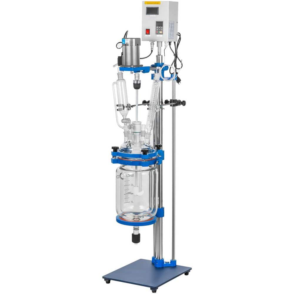 SKYSHALO Jacketed Reactor 5L Laboratory Glass Reactor, Jacketed Glass Reactor, Chemical Reaction ...
