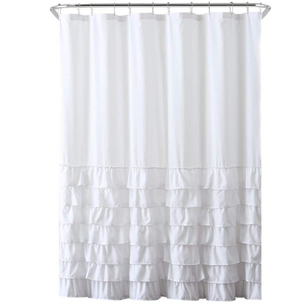 VCNY Home Melanie Ruffled Tier Solid 72 in. W x 72 in. L Polyester ...