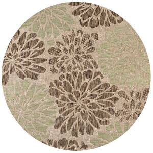 JONATHAN Y Zinnia Modern Floral Sage/Brown 7 ft. 9 in. x 10 ft ...