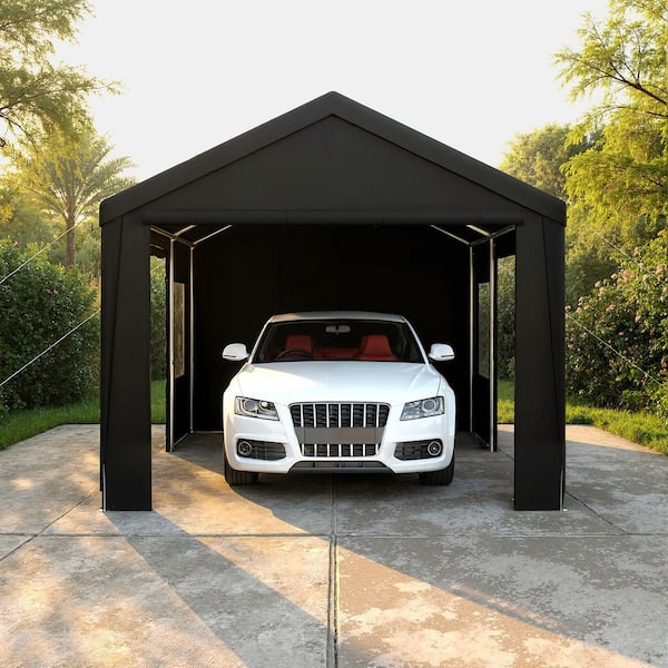 INMITOM 10 ft. x 20 ft. Heavy-Duty Portable Carport with Sidewalls ...
