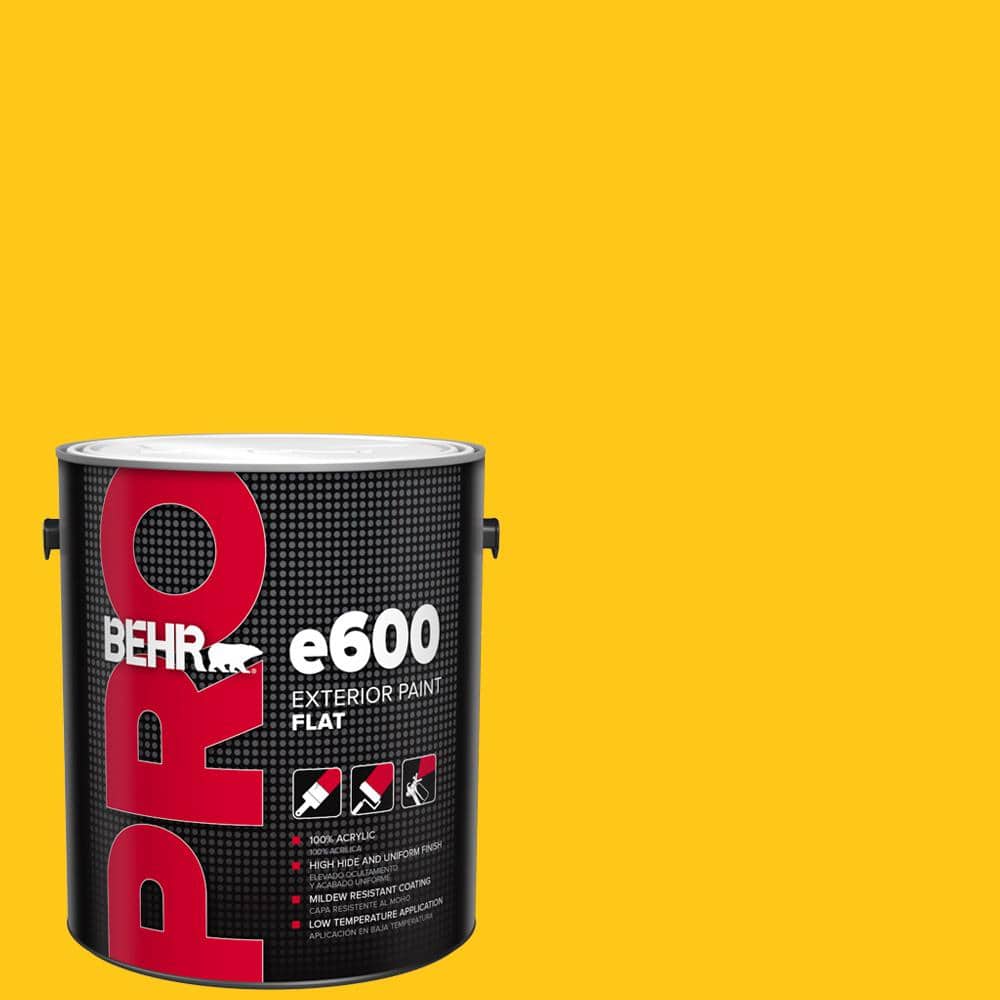 BEHR PRO 1 gal. #P300-7 Unmellow Yellow Flat Exterior Paint PR61301 ...