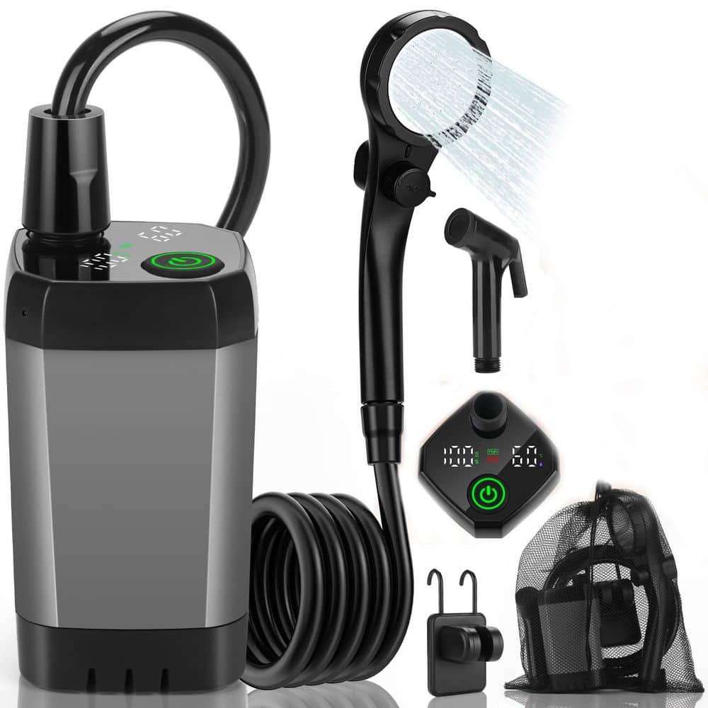 Phewnyzo Portable Outdoor Shower Pump with LED Display Temperature ...