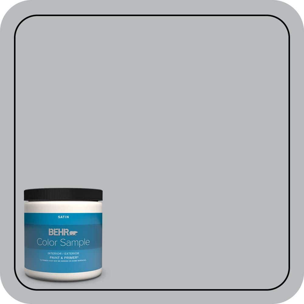BEHR PREMIUM PLUS 8 oz. #PPU18-05 French Silver Satin Enamel Interior ...