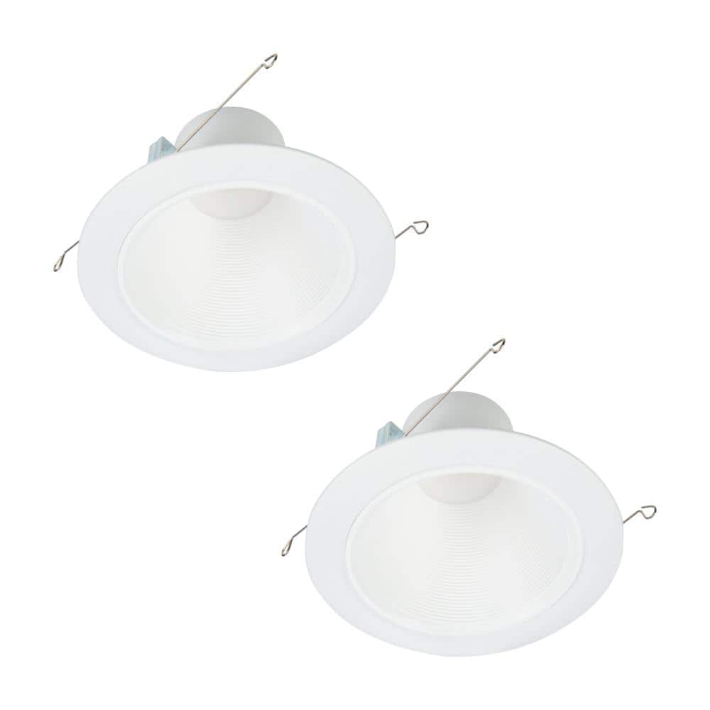 HALO 5 in. or 6 in. White Integrated LED Recessed Light Retrofit Trim ...