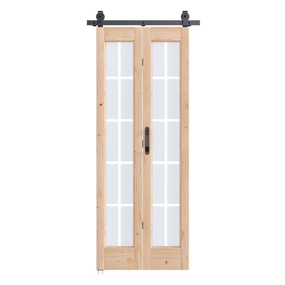 easelife 30 in. x 84 in. Full Lite Pre Assembled Frosted Glass Solid ...