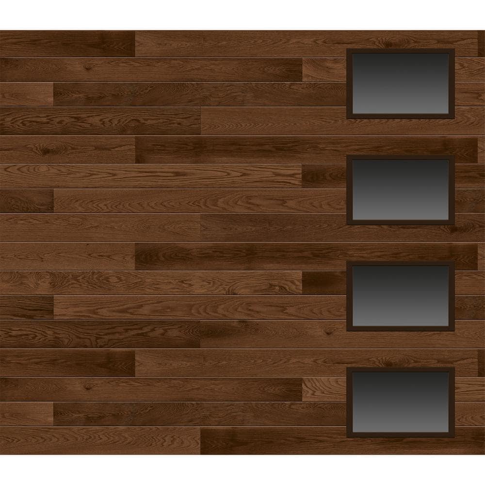 Clopay Modern Steel 8 ft. x 7 ft. 18.4 R-Value Insulated Wood Look ...