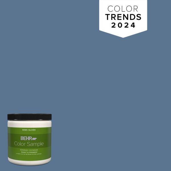 BEHR PREMIUM PLUS 8 oz. #PPU14-18 Laguna Blue Semi-Gloss Interior ...