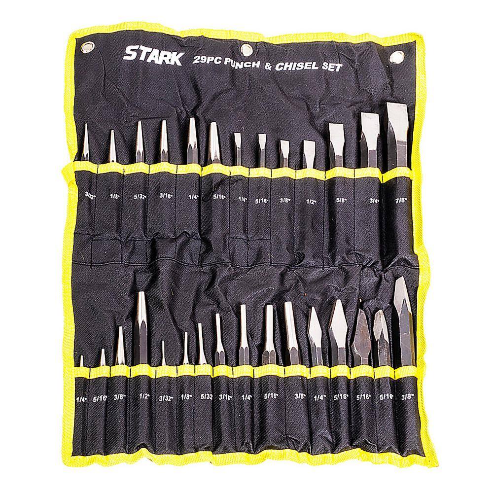 Stark Mechanics CR-V Steel Punch and Chisel Tool Set (29-Piece) 13105 ...
