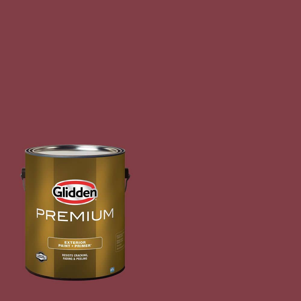 Glidden Premium 1 gal. PPG1052-7 Ruby Lips Flat Exterior Latex Paint ...