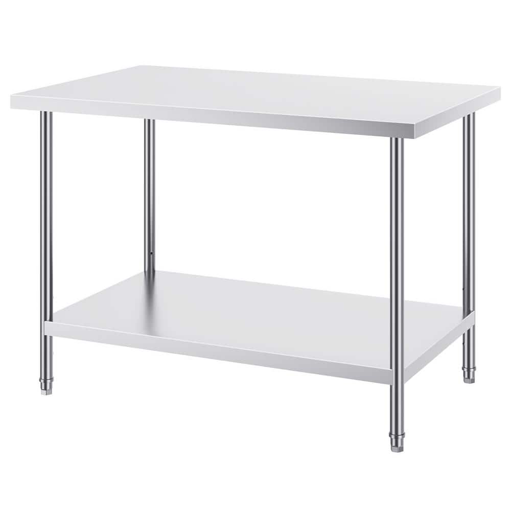 SVOPES 30 x 48 x 34 in. Stainless Steel Kitchen Prep Table, 880 lbs ...