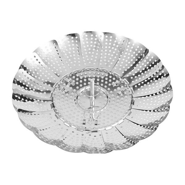 Folding Stainless Steel Vegetable Steamer Basket Silver Kitchen Tool ...