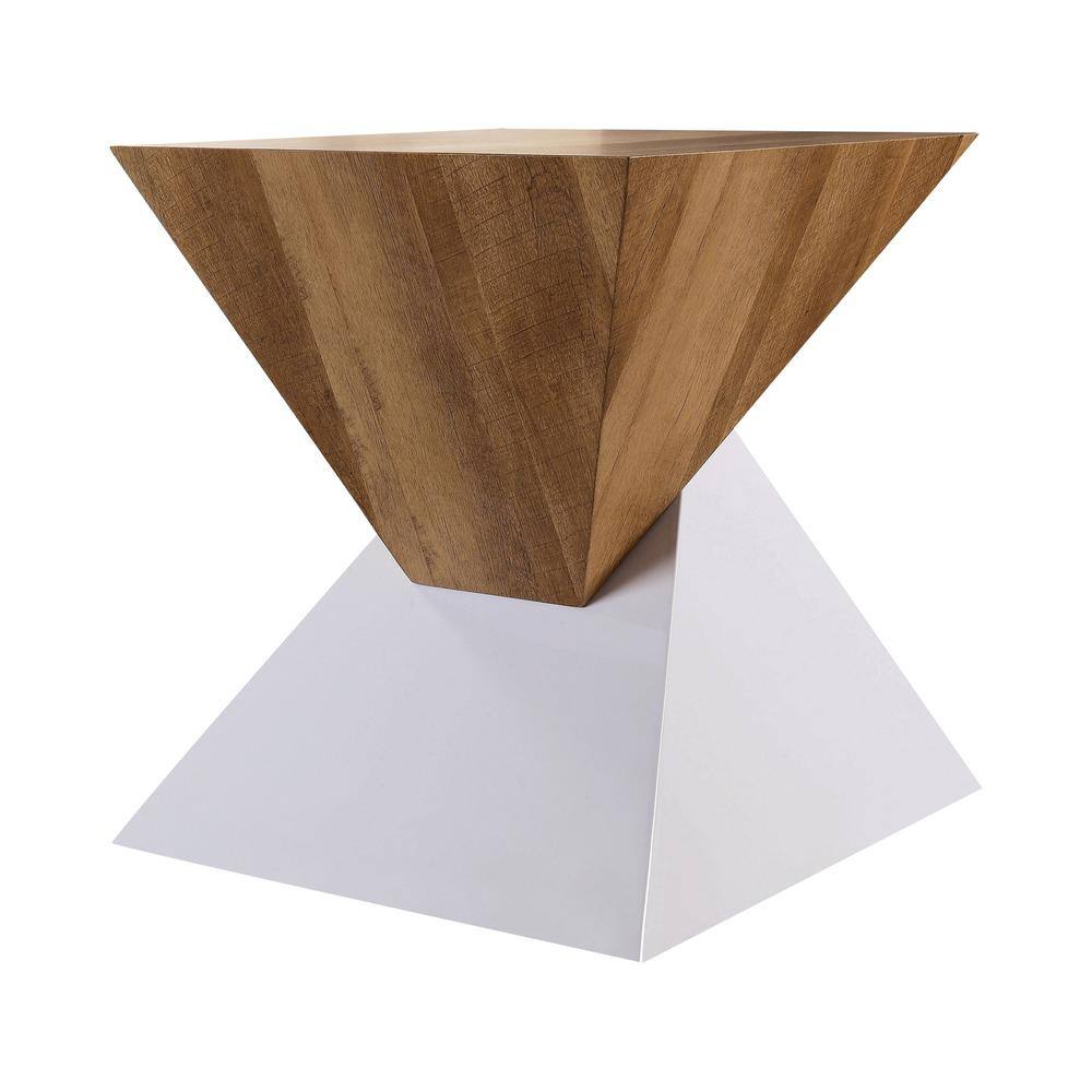 Furniture of America Arkin White and Natural Tone End Table IDF-4746E ...