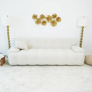 Ashcroft Furniture Co Myrline 90 in. Square Arm Boucle Fabric Modern ...