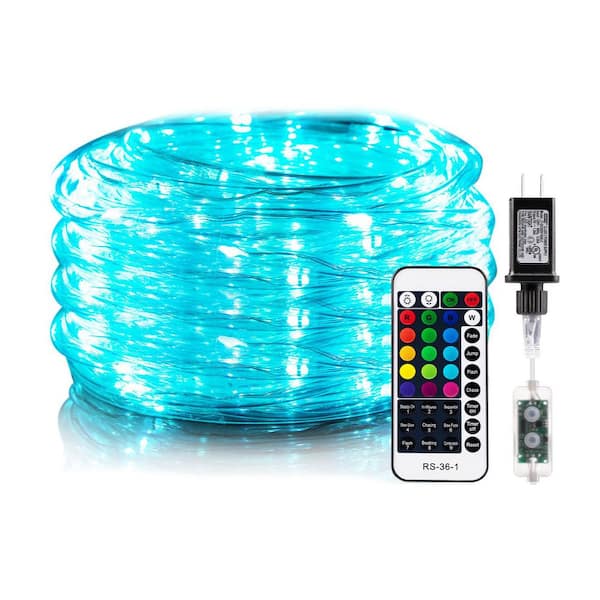 OBJLGEV 16.4 ft. Outdoor 16 Colors Plug-In Integrated LED Rope Light (1 ...