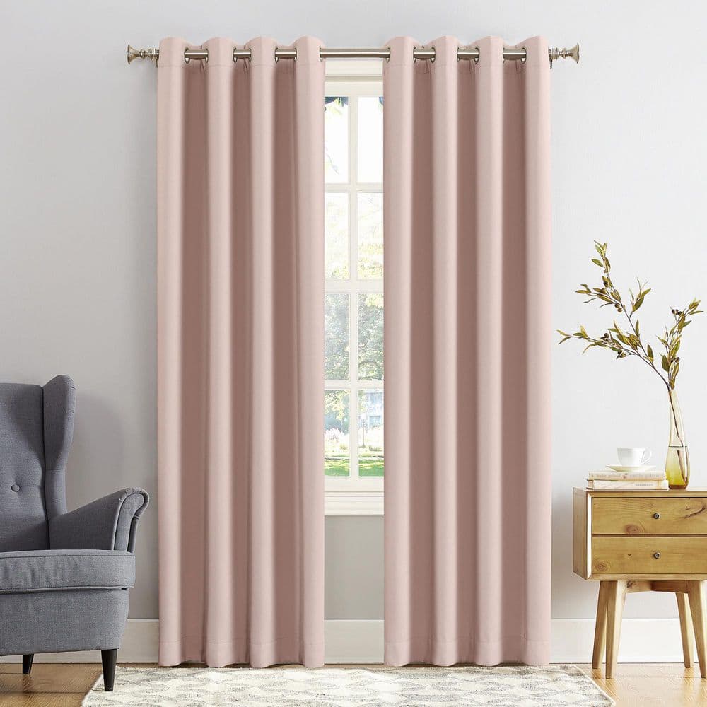 Sun Zero Saxon Energy Saving Blush Polyester 54 in. W x 108 in. L ...