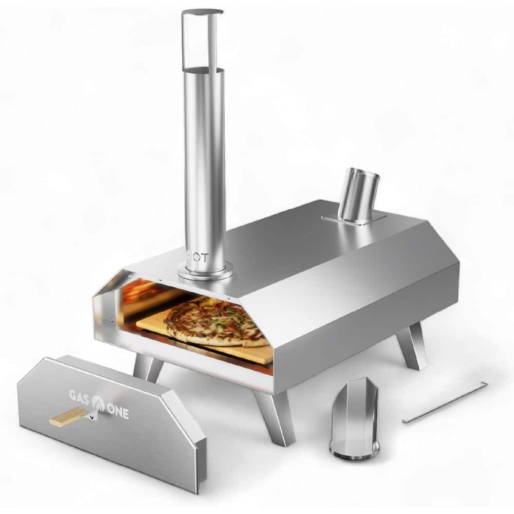 GASONE 12 in. Wood Pellet Outdoor Pizza Oven in Stainless Steel PZW-12 ...