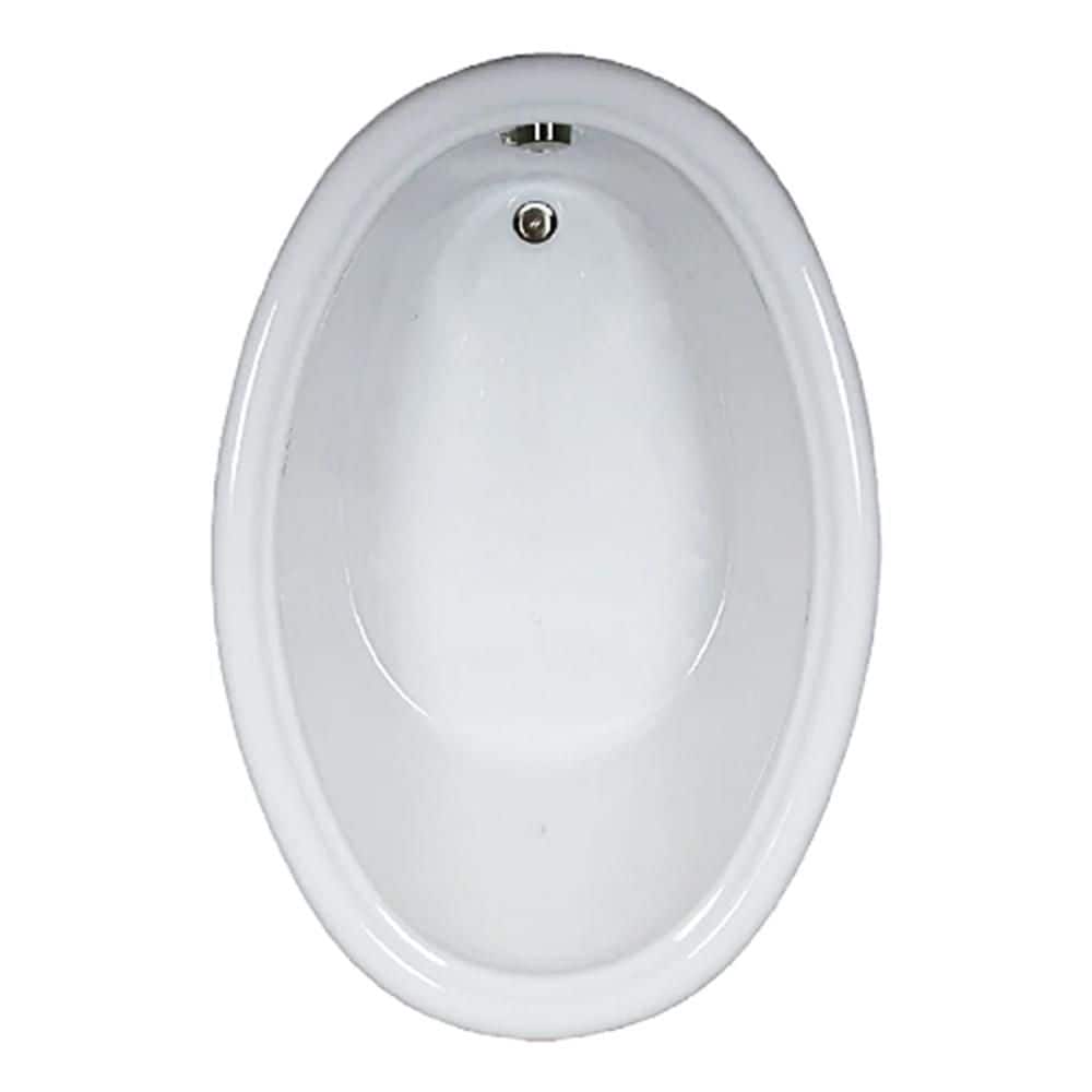 Comfortflo 60 in. x 42 in. Acrylic Oval Drop-in Soaking Bathtub with ...