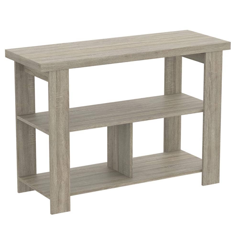 41.25 in. Dark Taupe Rectangle Wood Console Table with Shelves 81079.Z ...