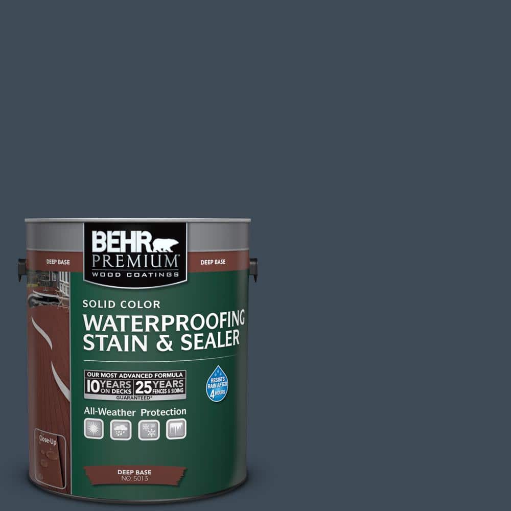 BEHR PREMIUM 1 gal. #SC-101 Atlantic Solid Color Waterproofing Exterior ...