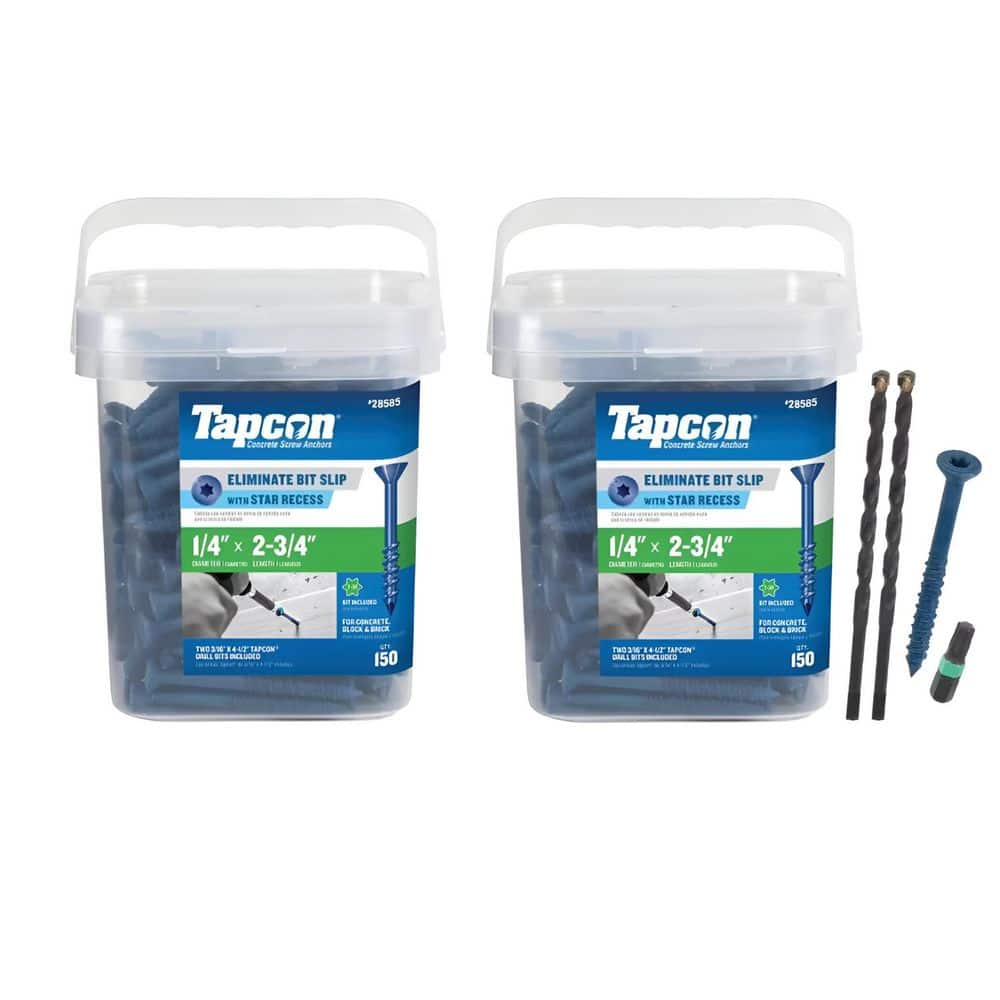 Reviews for Tapcon 1/4 in. x 2-3/4 in. Star Drive Flat-Head Concrete ...