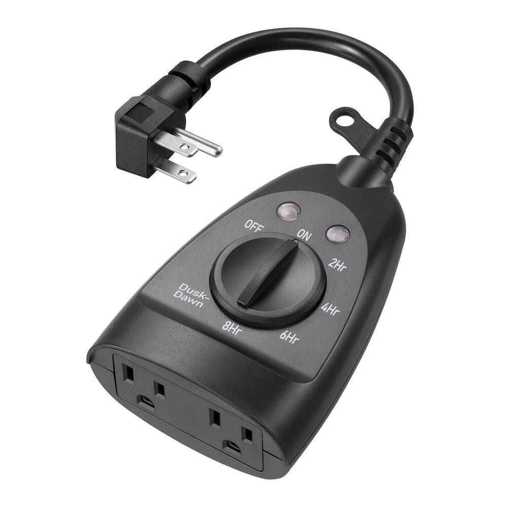 DEWENWILS 15 Amp 125 volt 480 min. Outdoor Waterproof Astronomic Outlet ...