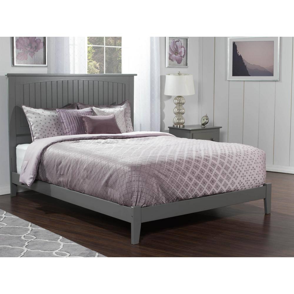 AFI Nantucket Grey Queen Solid Wood Frame Low Profile Platform Bed with ...
