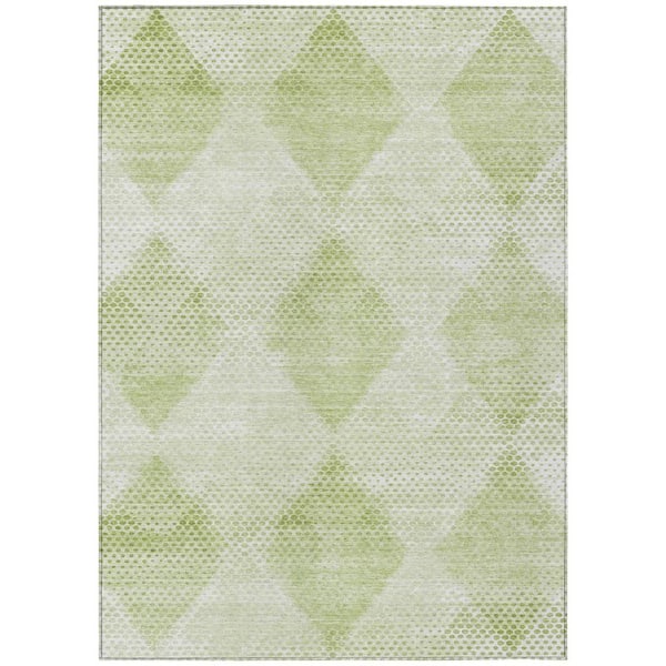 HomeRoots Mint Green 9 ft. x 12 ft. Woven Geometric Rectangle Indoor ...