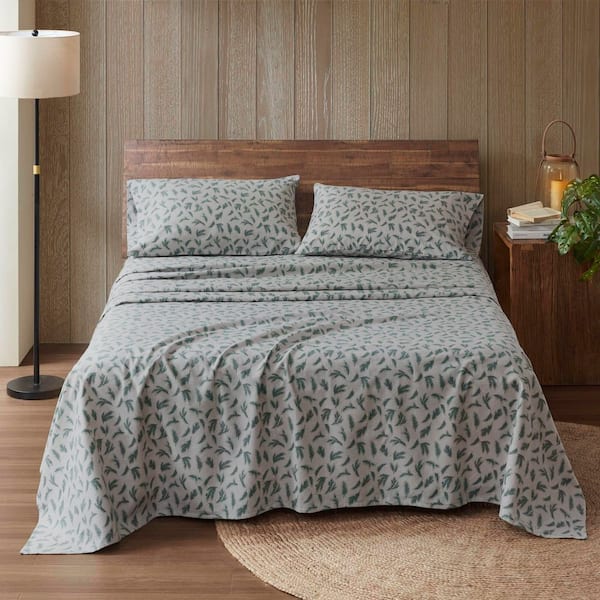 Woolrich Cotton Flannel 4-Piece Pine Branches Cotton Full Sheet Set ...