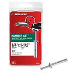 Red Head 1/4 in. x 1-1/2 in. Hammer-Set Nail Drive Concrete Anchors (15 ...