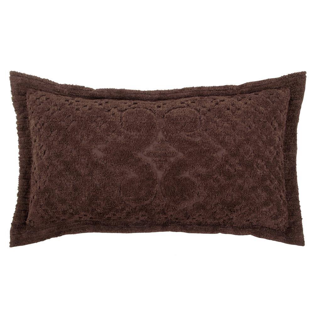 Better Trends Ashton Collection in Medallion Design Chocolate King 100% Cotton Tufted Chenille ...