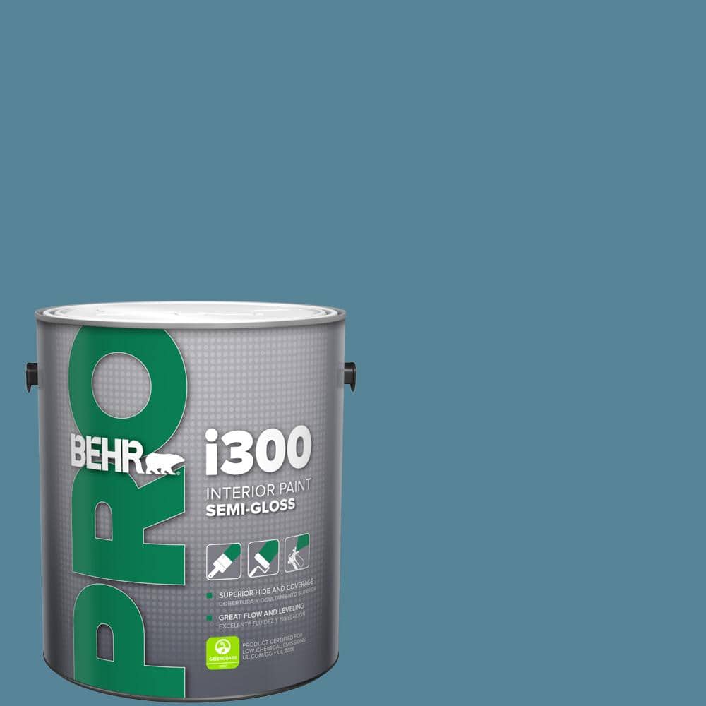 BEHR PRO 1 gal. #S480-5 Blue Moon Bay Semi-Gloss Interior Paint PR37301 ...