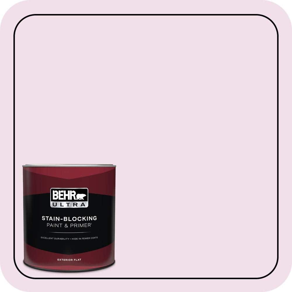 BEHR ULTRA 1 qt. #MOne20-One Pink Proposal Flat Exterior Paint & Primer ...