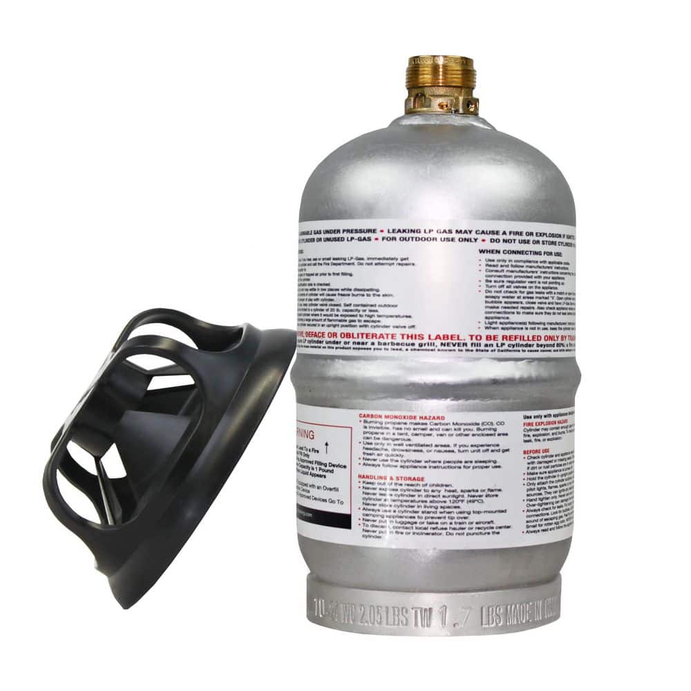 Flame King 1LB Empty Aluminum Propane Tank Cylinder for Camping ...