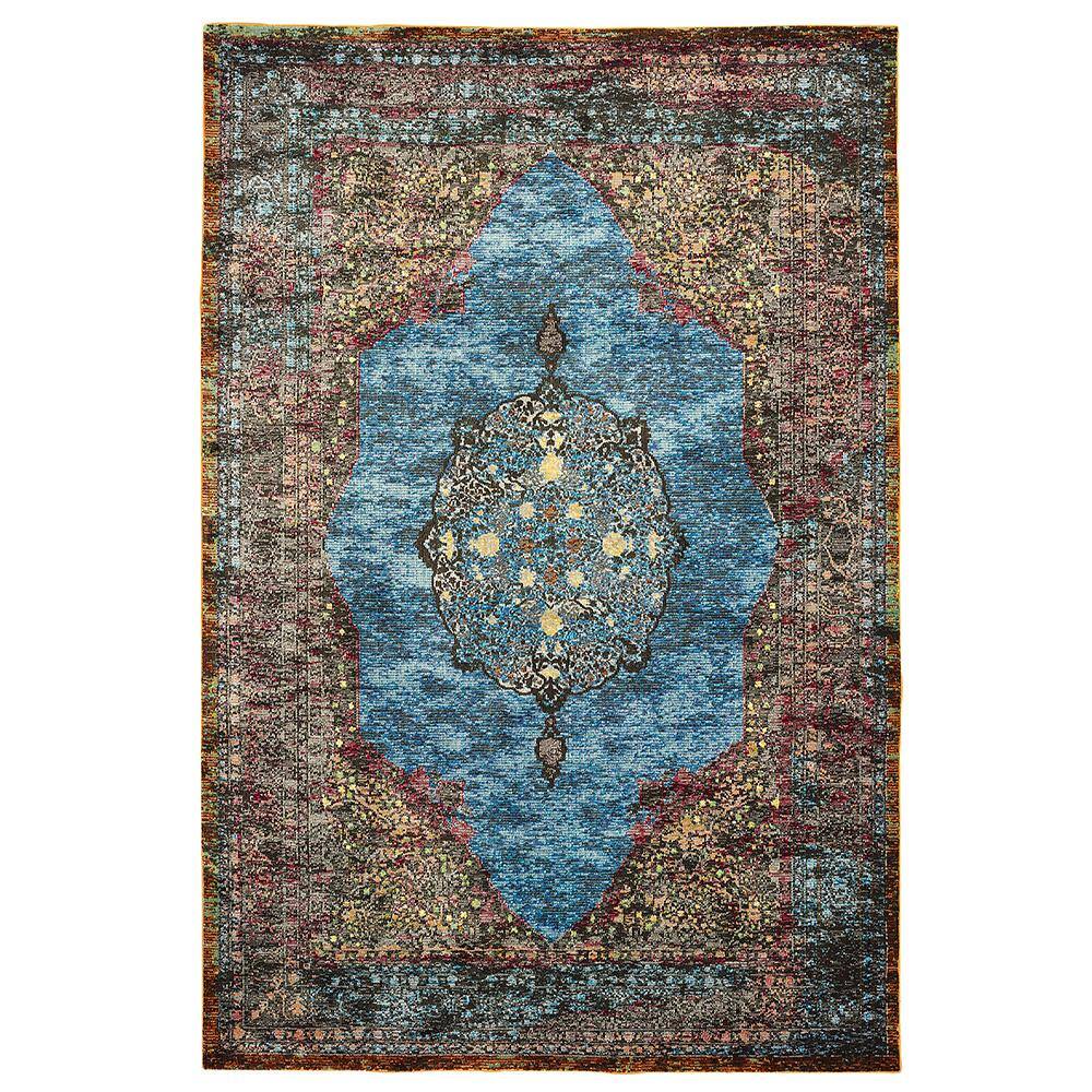 LR Home Gala Turquoise Multi 5 ft. x 8 ft. Indoor Area Rug ...